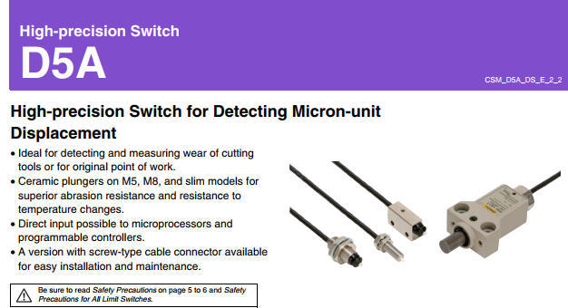 限位开关原装进口 Omron: D5A-8511 D5A-5210 D5A-1100 D5A-1200-深圳市原力达电子有限公司